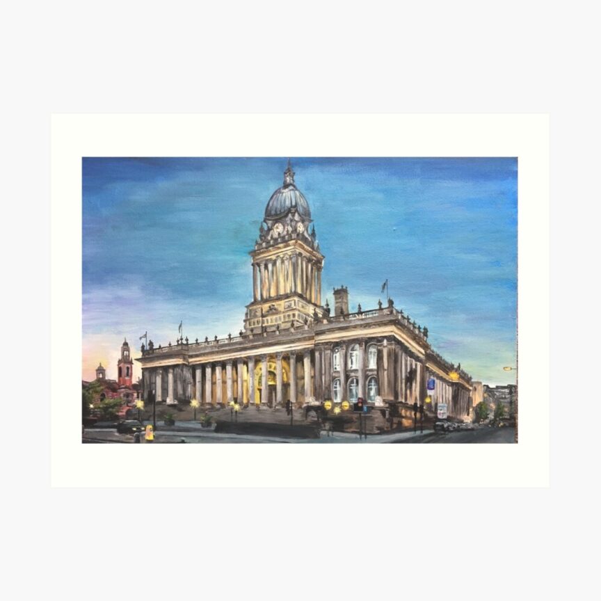 Leeds Town Hall Painting | Art Download | Emily Dewsnap